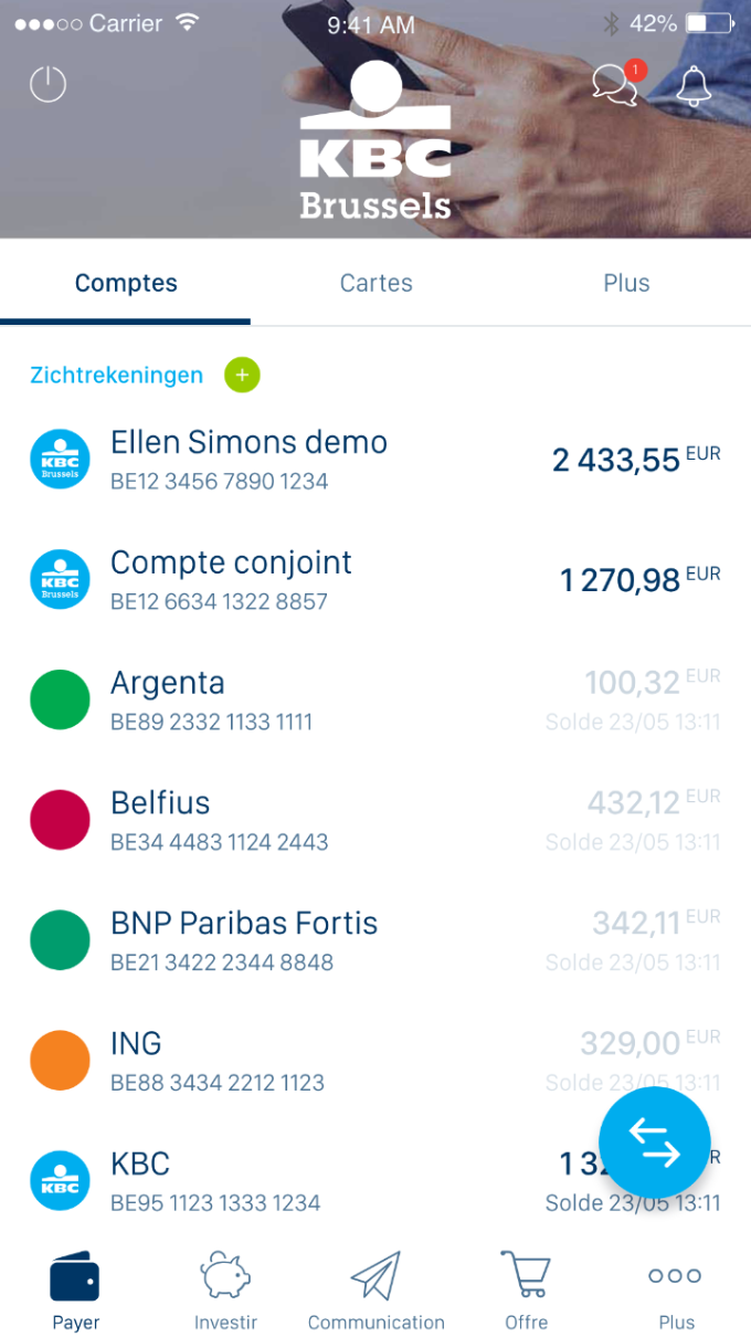 Consultez les comptes d’autres banques dans KBC Brussels Mobile - KBC ...